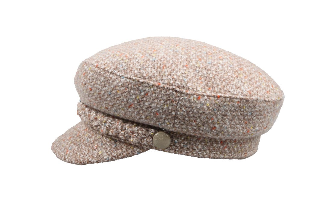 Milky Brown Women Tweed Fiddler Hat, Women Wool Blend Newsboy Cap ...