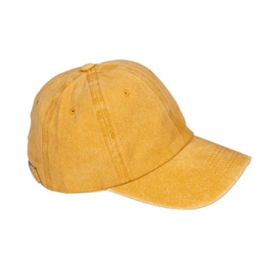Yellow Cotton Baseball Cap, Baseball Hat, Pigment Dyed Cap, Men Summer ...
