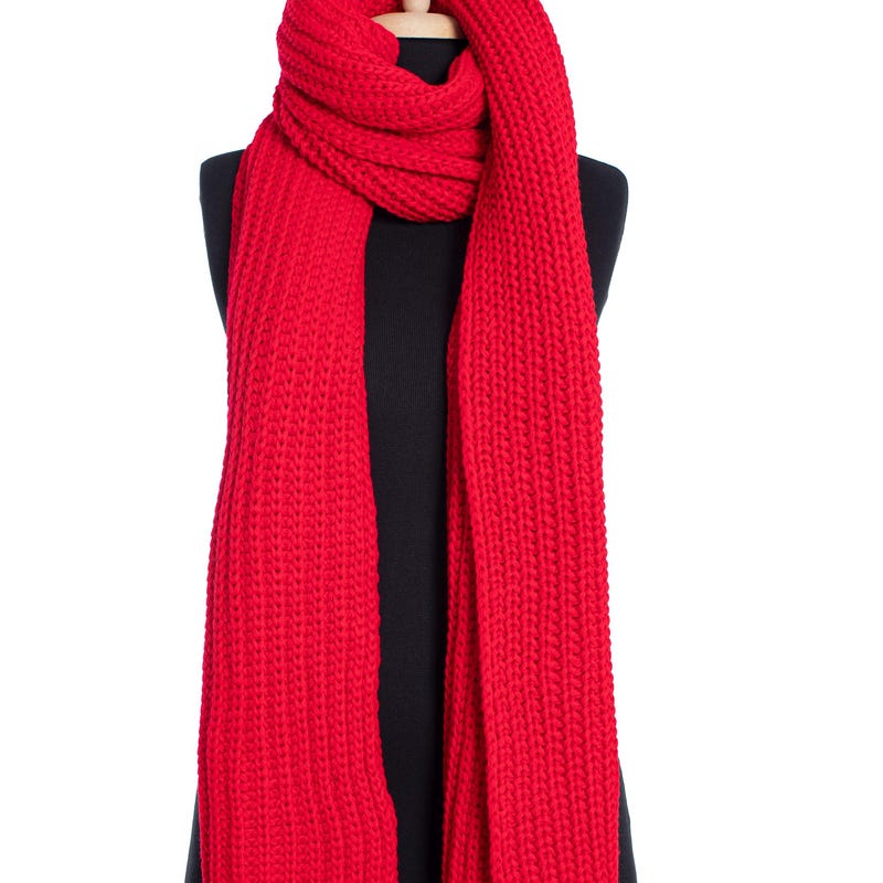 Red Scarf - Etsy
