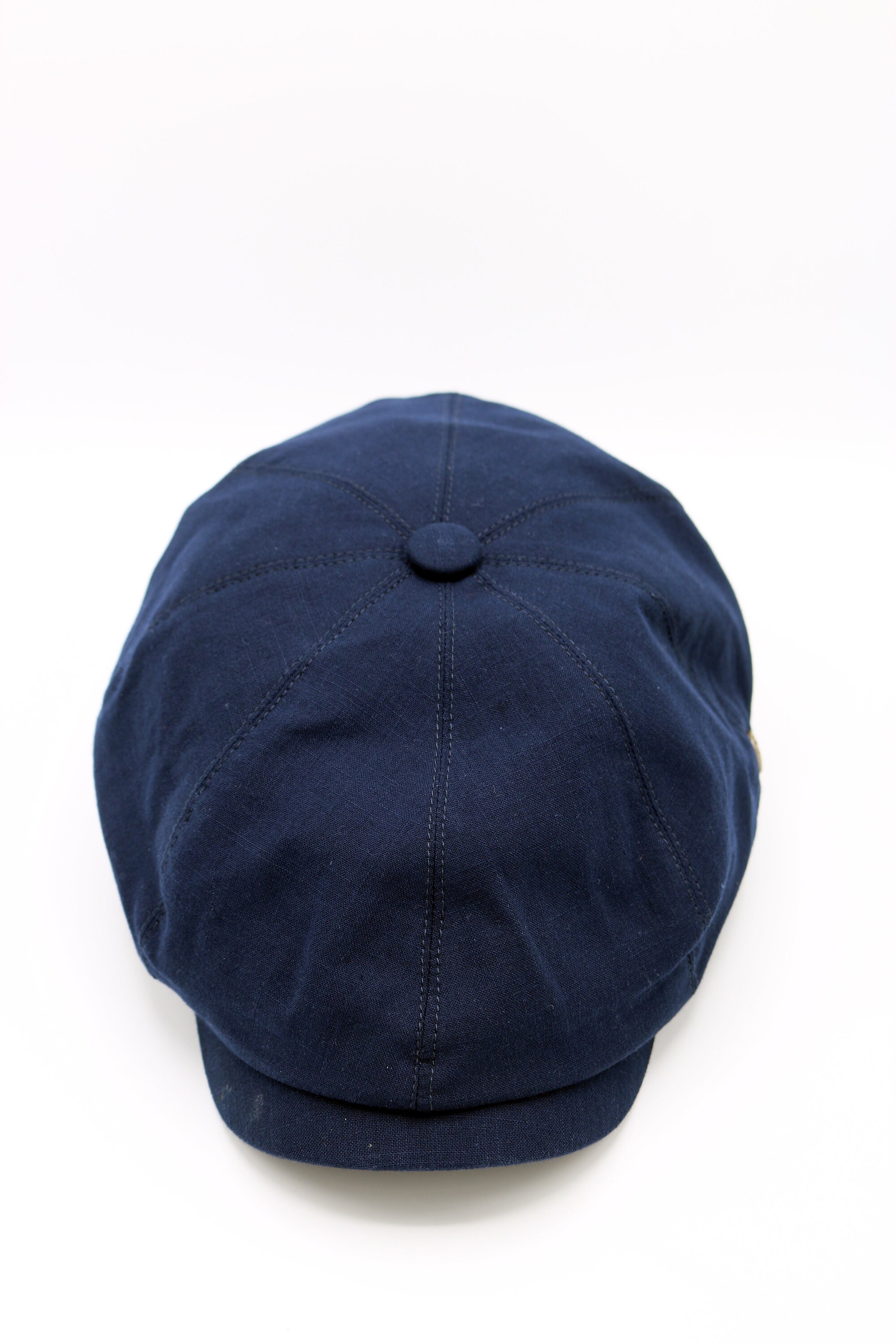 Dark Blue Summer Linen 8 Panels Cap Peaky Blinders Hat Baker | Etsy