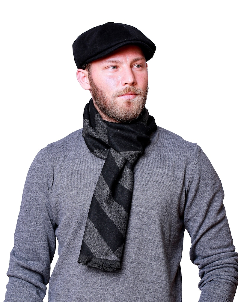 Black Wool 8 Panels Cap Peaky Blinders Hat Baker Boy Hat - Etsy