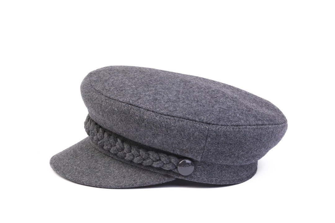 Gray Women Wool Fiddler Hat, Women Newsboy Cap, Cabbie Hat, Sailor ...