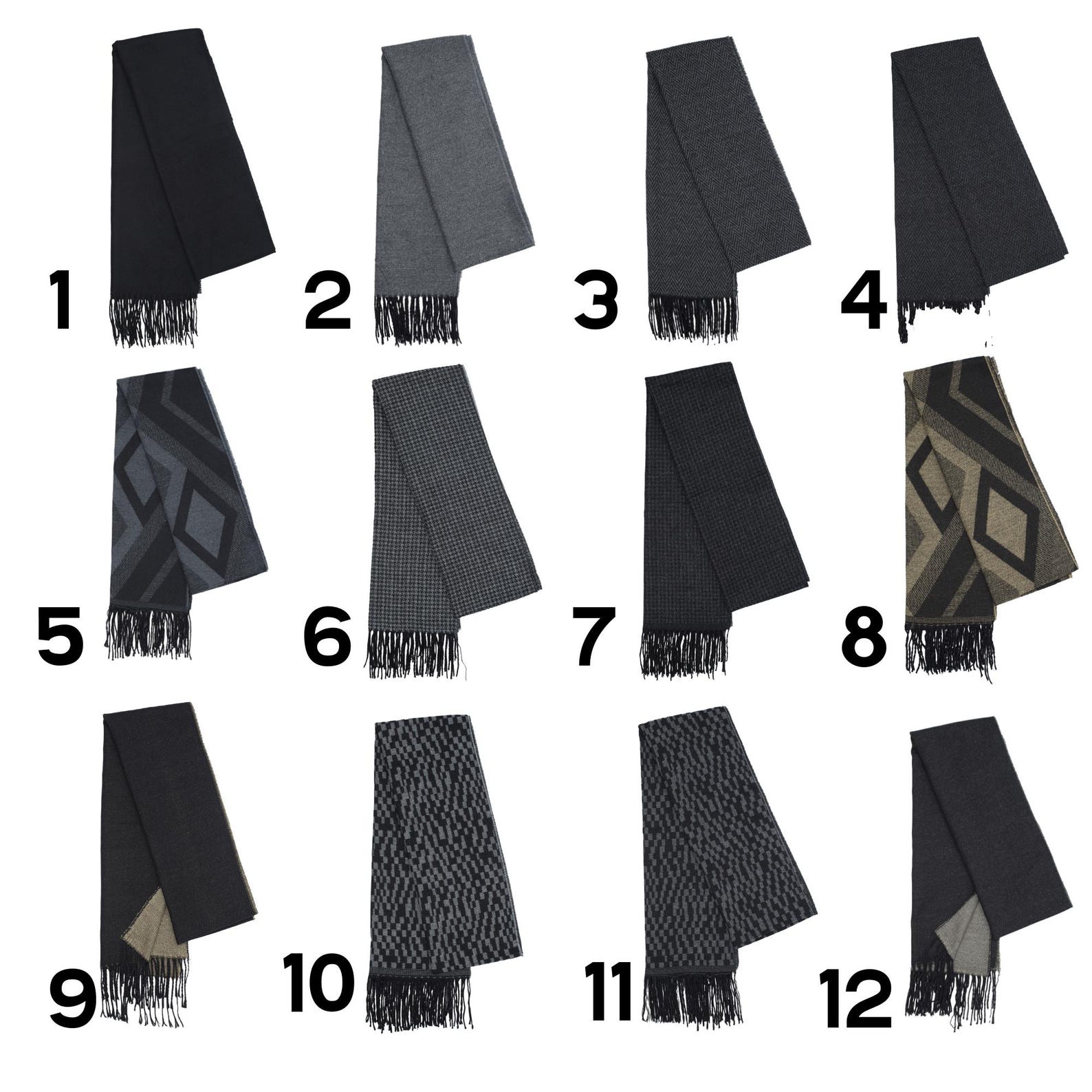 Black Colors Wool Men Scarf, Suit Scarf, Scarves for Men, Winter Scarf ...