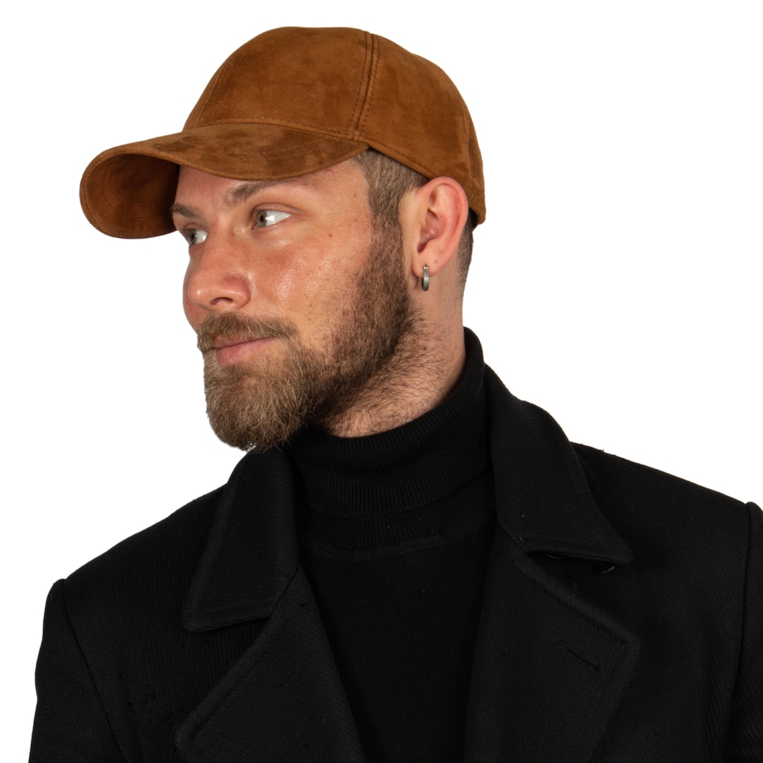 Suede Leather Baseball Cap, Hatsquare Baseball Cap, Man Leather ...