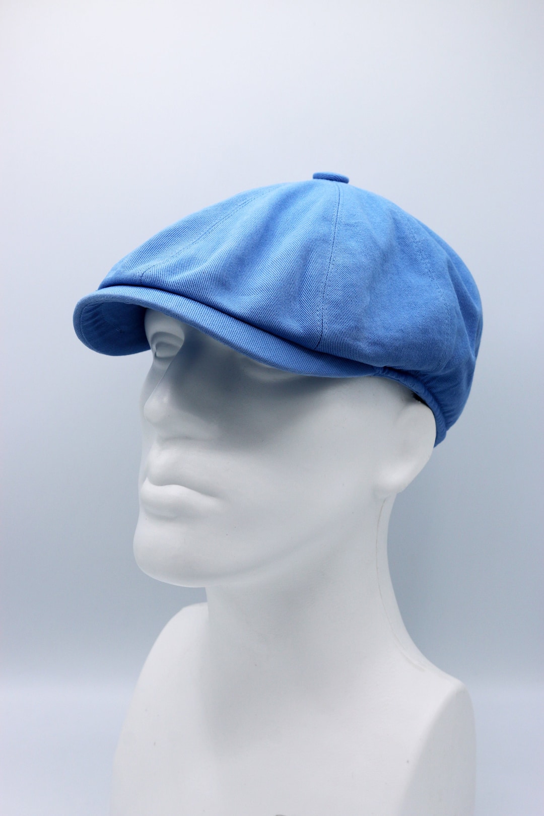 SALE. - Baby Blue Cotton Pygment Dyed Summer 8 Panels Cap, Peaky ...