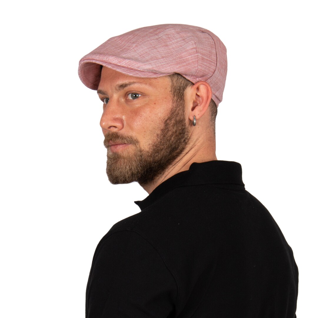 Light Red Cotton Summer Flat Cap, Hatsquare Peaky Blinders Hat, Baker ...
