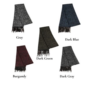 Dark Gray Pixel Pattern Wool Men Scarf, Suit Scarf, Scarves for Men ...