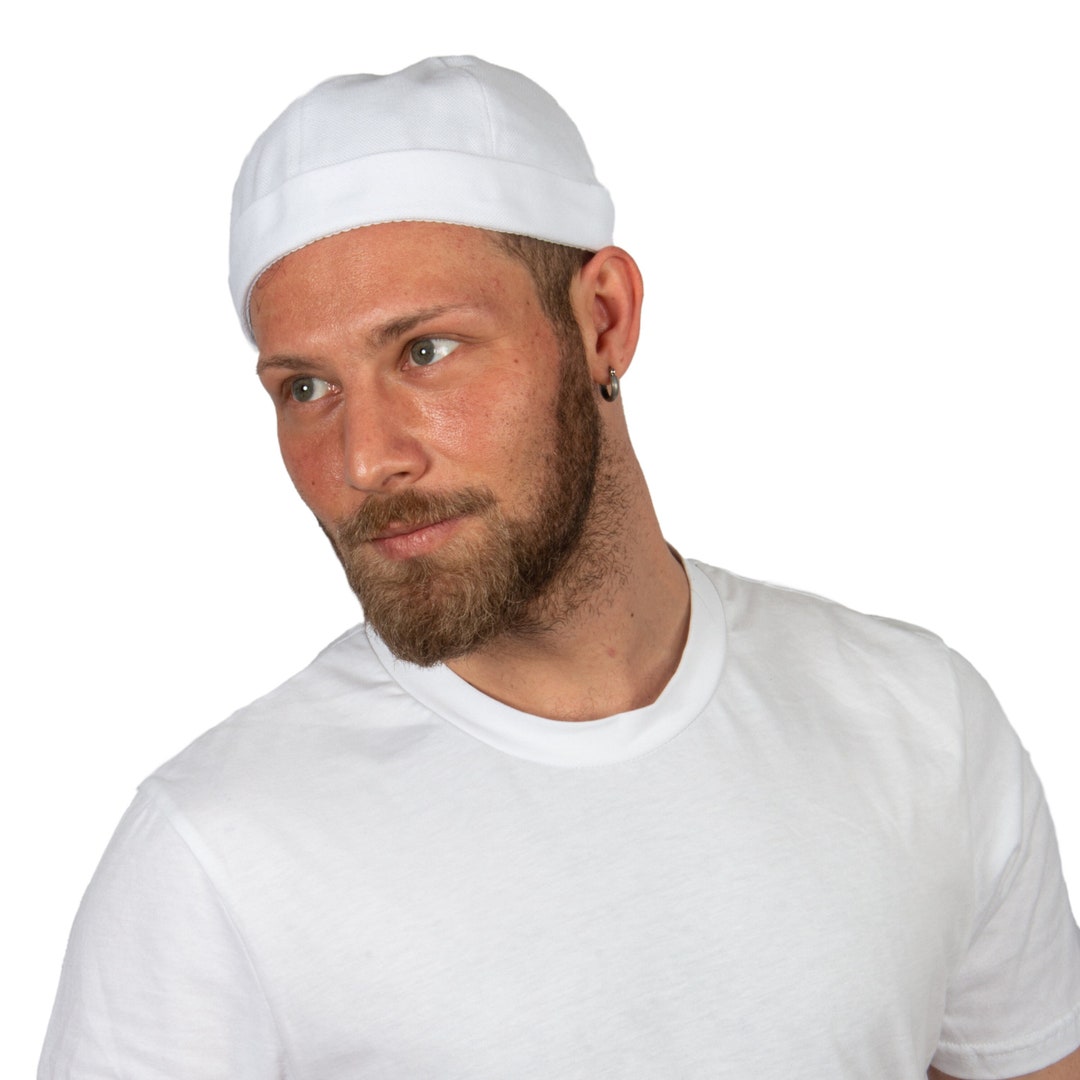 White Cotton Docker Hat, Summer Man Beanie Cap, Sailor Military ...