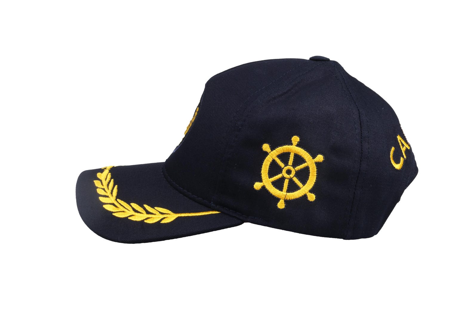 Navy Cotton Captain Baseball Hat, Anchor Embroidered Skipper Boat Cap ...