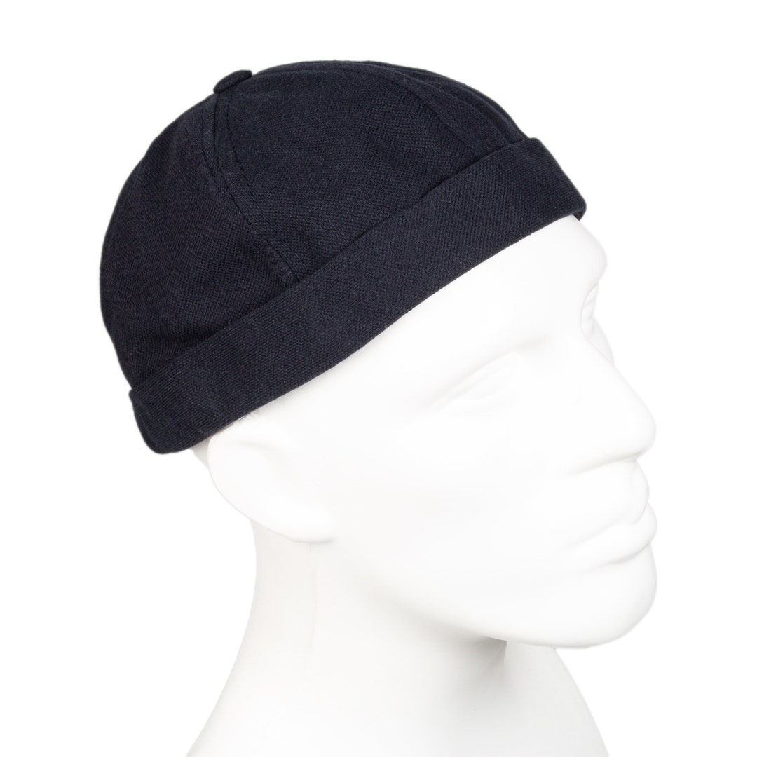 Dark Blue Cotton Docker Hat, Summer Man Beanie Cap, Sailor Military ...