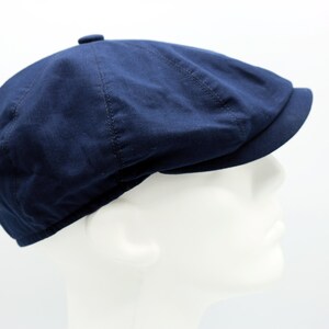 Dark Blue Summer Linen 8 Panels Cap Peaky Blinders Hat Baker | Etsy