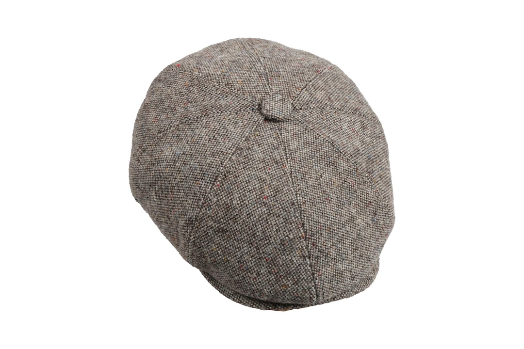Beige Tweed Wool 8 Panels Cap, Peaky Blinders Hat, Baker Boy Hat, Irish ...