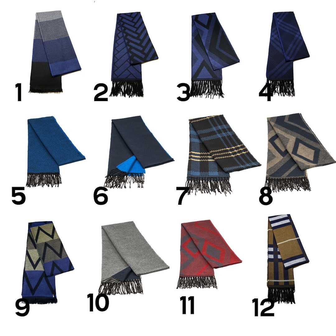Blue Colors Wool Men Scarf, Suit Scarf, Scarves for Men, Winter Scarf ...