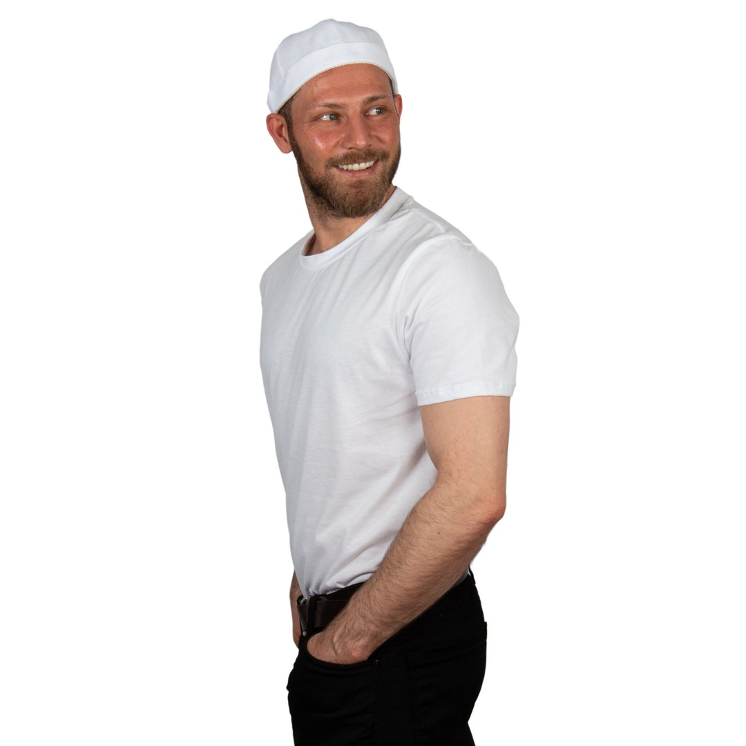 White Cotton Docker Hat, Summer Man Beanie Cap, Sailor Military ...