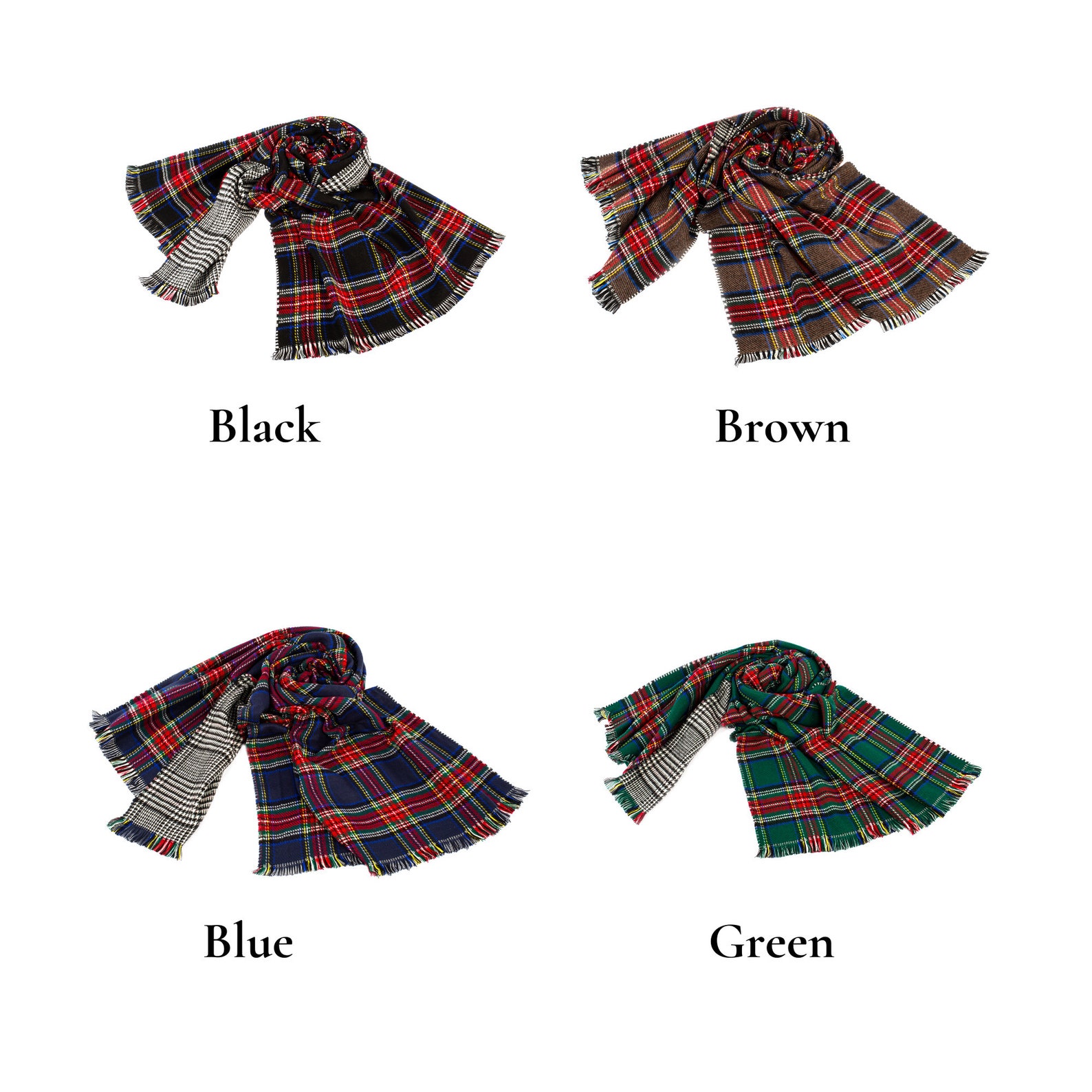 Red Plaid Winter Oversize Women Scarf, Winter Shawl, Women Double Sided ...