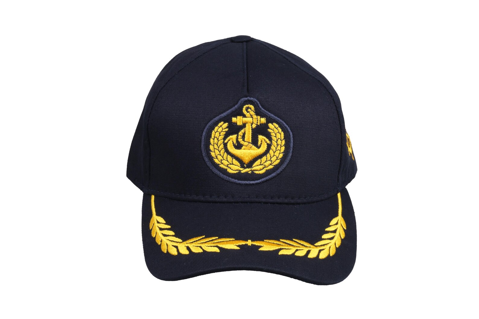 Navy Cotton Captain Baseball Hat, Anchor Embroidered Skipper Boat Cap ...