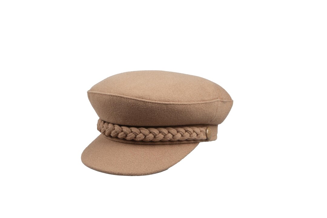 Milky Brown Wool Fiddler Hat, Men Women Newsboy Cap, Military Cabbie ...