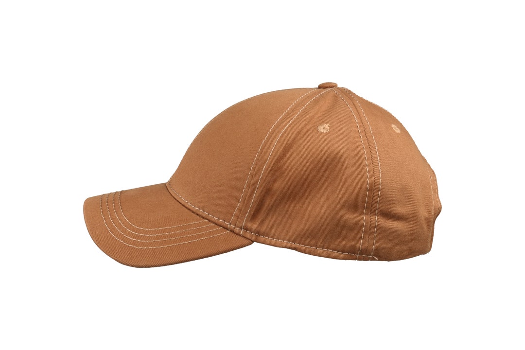 Brown Cotton Fabric Classic Baseball Cap, Hatsquare 6 Panel Baseball ...