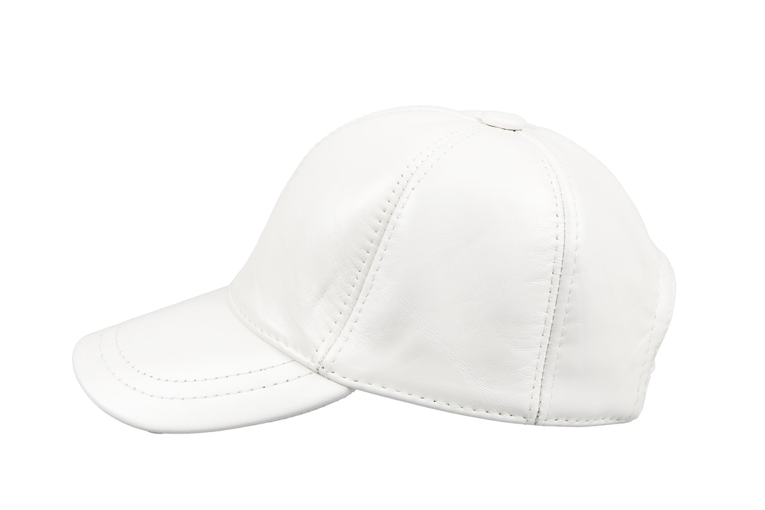Pearl White Leather Baseball Cap, Hatsquare Baseball Cap, Adjustable ...