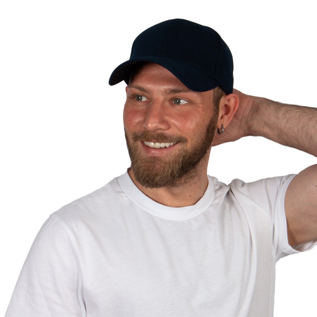 Dark Blue Cotton Fabric Baseball Cap, Hatsquare Baseball Hat, Men ...