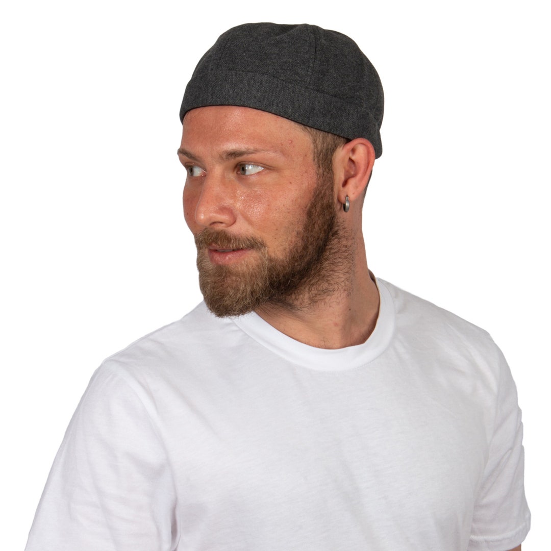 Gray Cotton Docker Hat Summer Man Beanie Cap Sailor Military - Etsy