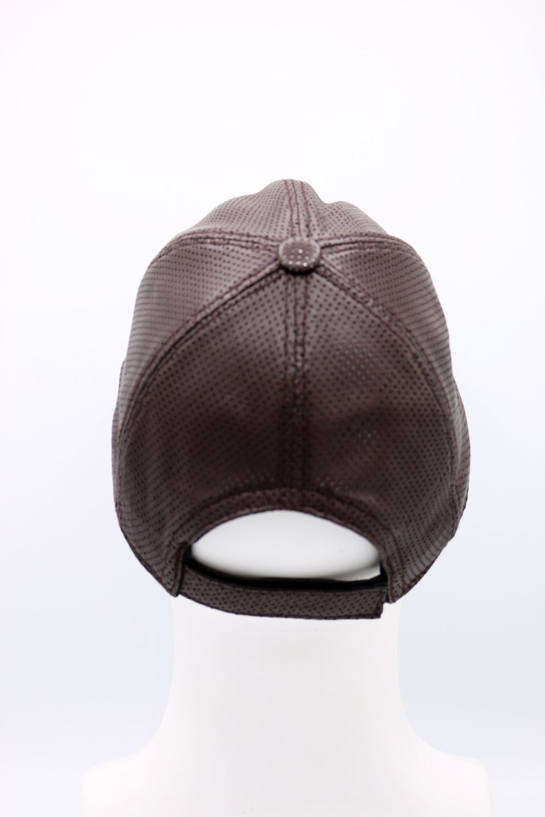 Chocolate Brown Perforated Leather Ultra Light Baseball Cap - Etsy