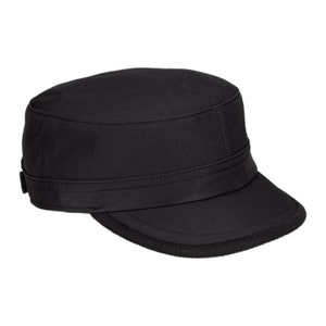 Black Winter Water Resistant Military Cap, Army Style Hat, Hatsquare ...