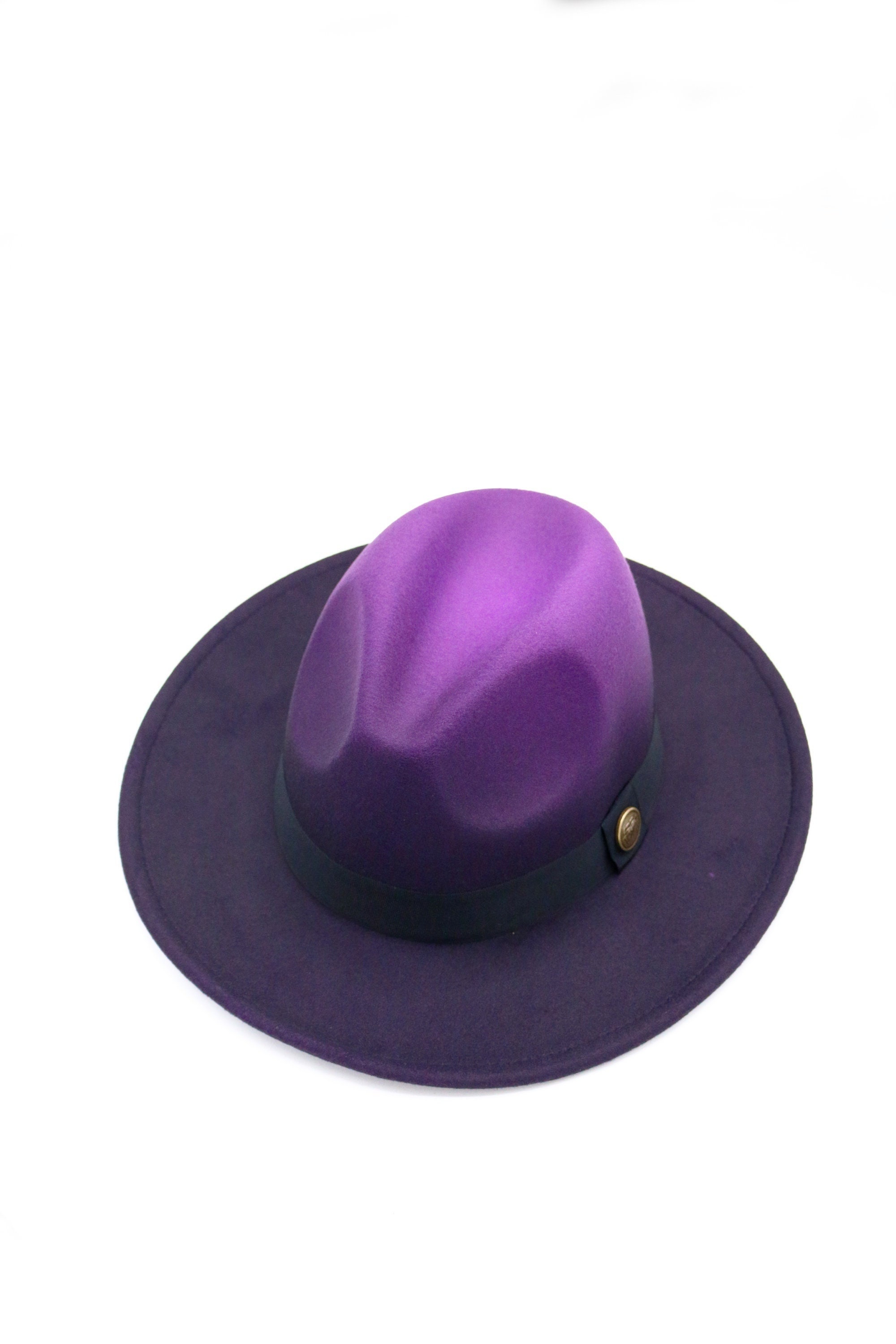 Purple Ombre Fedora Hat, Vegan Felt Stiff Brim Hat, Men Winter Hat ...