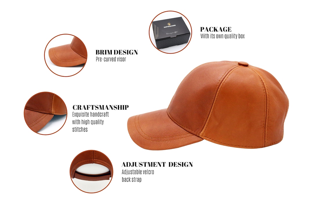 Pearl White Leather Baseball Cap, Hatsquare Baseball Cap, Adjustable ...