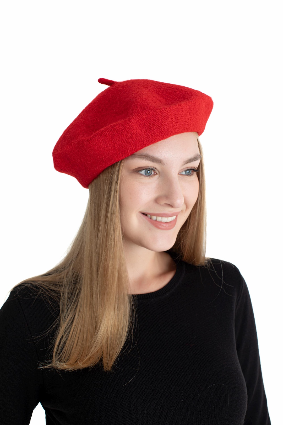 Red French Beret , Painters Hat, Women Felt Beret, Women Winter Hat ...