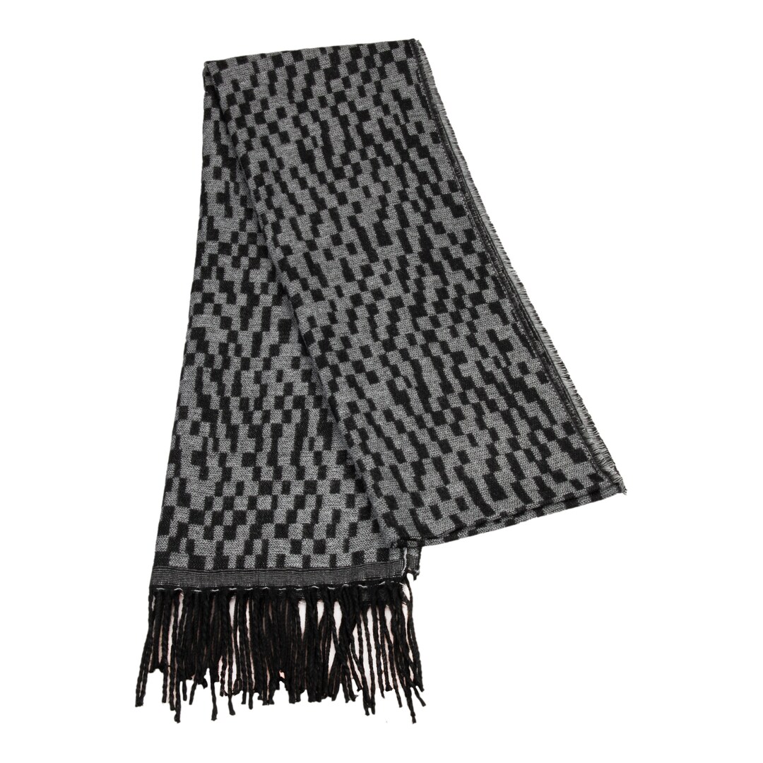 Gray Pixel Pattern Wool Men Scarf, Suit Scarf, Scarves for Men ...