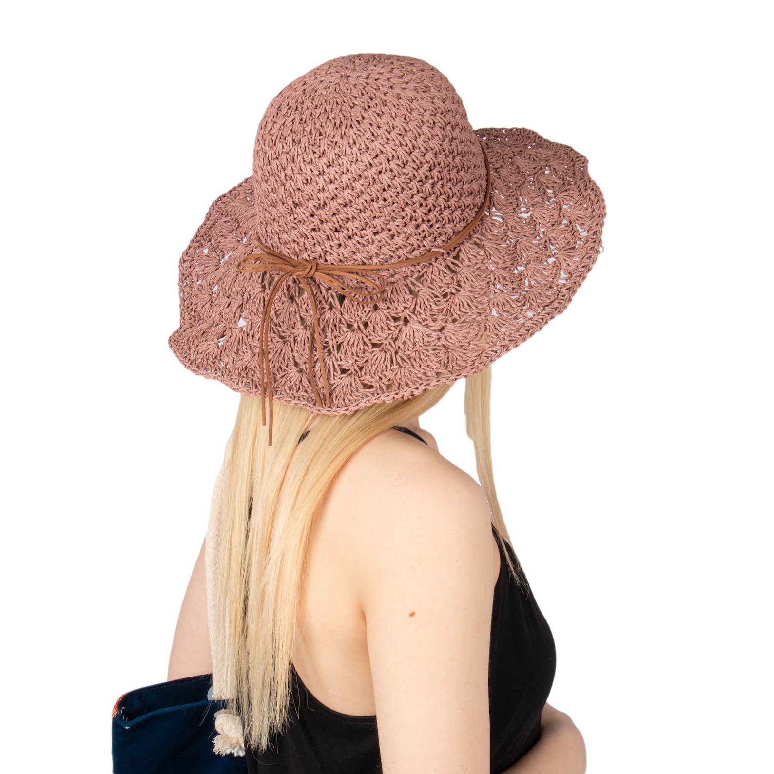 Pink Lace Straw Sun Hat, Wide Brim, Foldable Beach Hat - Etsy