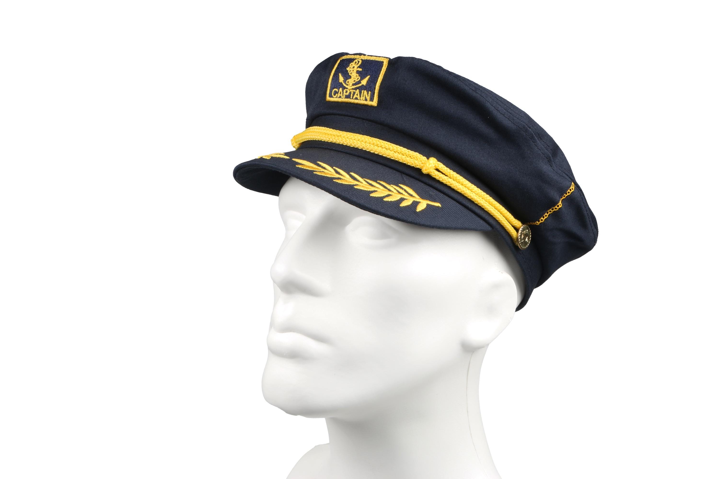 Navy Skipper Sailor Captain Hat, Unisex Anchor Embroidered Boating Cap ...