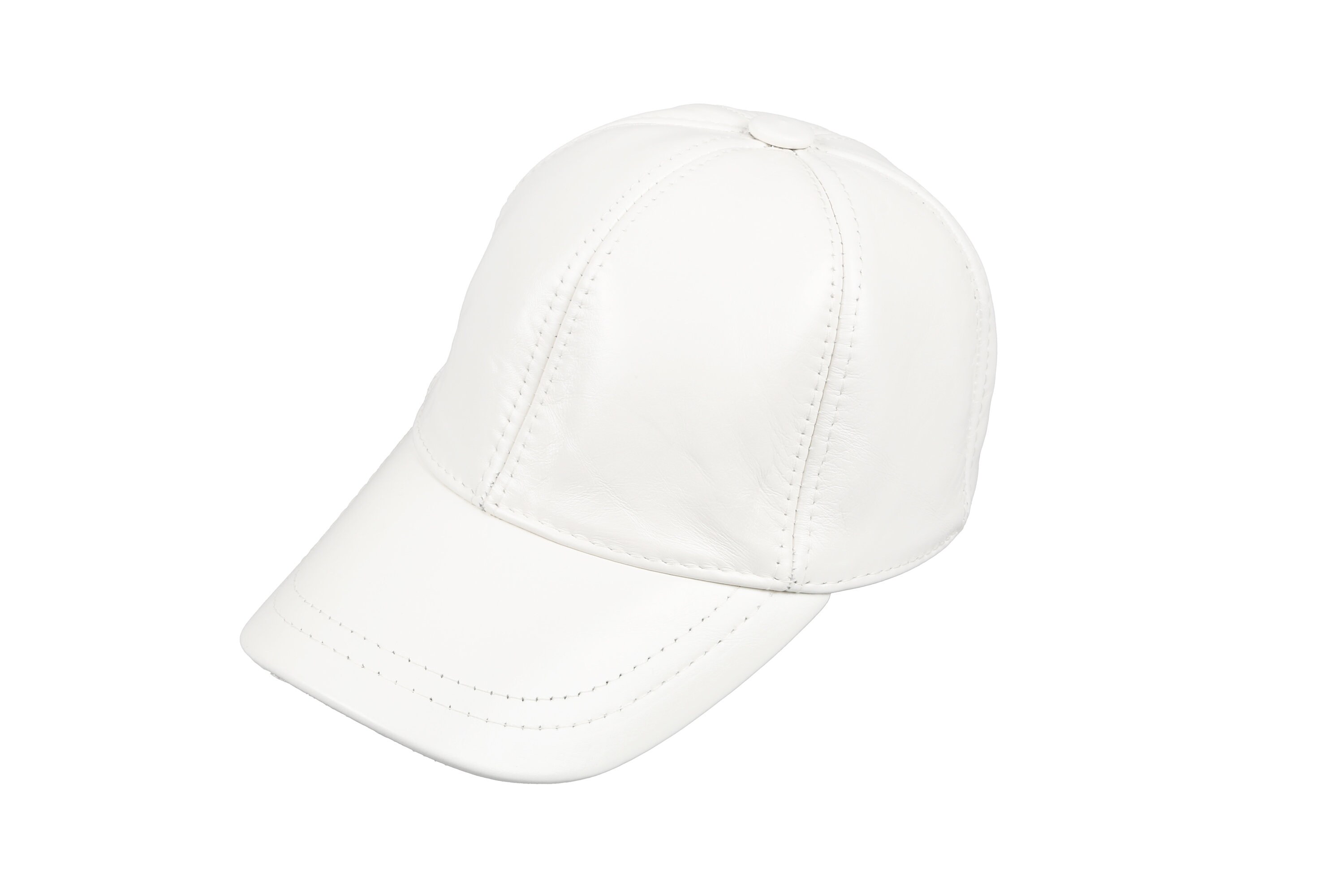 Pearl White Leather Baseball Cap, Hatsquare Baseball Cap, Adjustable ...