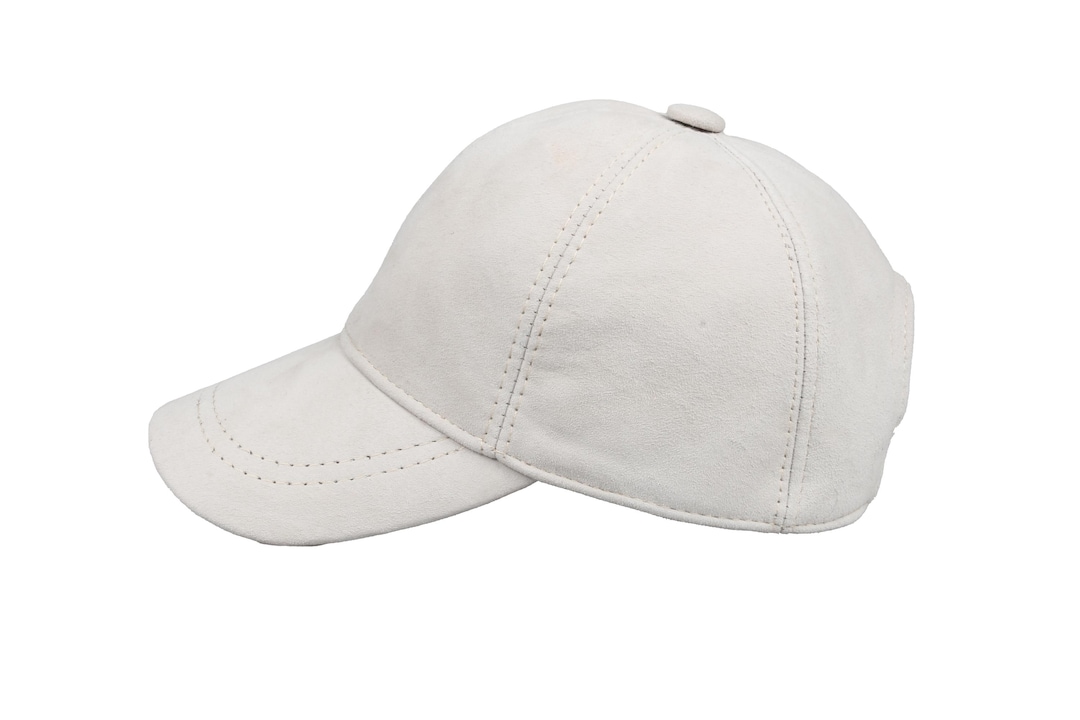 Beige Suede Leather Baseball Cap, Hatsquare Leather Baseball Hat ...