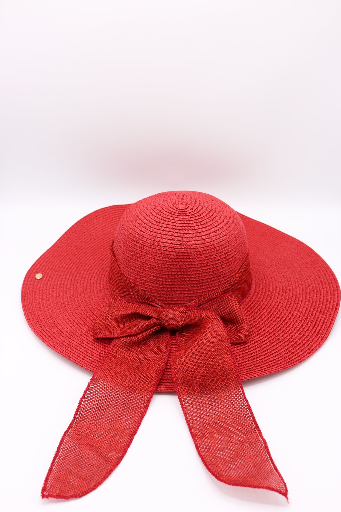 Scarlet Red Romantic Vintage Style Wide Brim Straw Hat | Etsy