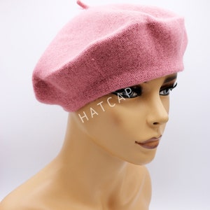 Pink French Beret , Painters Hat, Women Felt Beret, Women Winter Hat ...