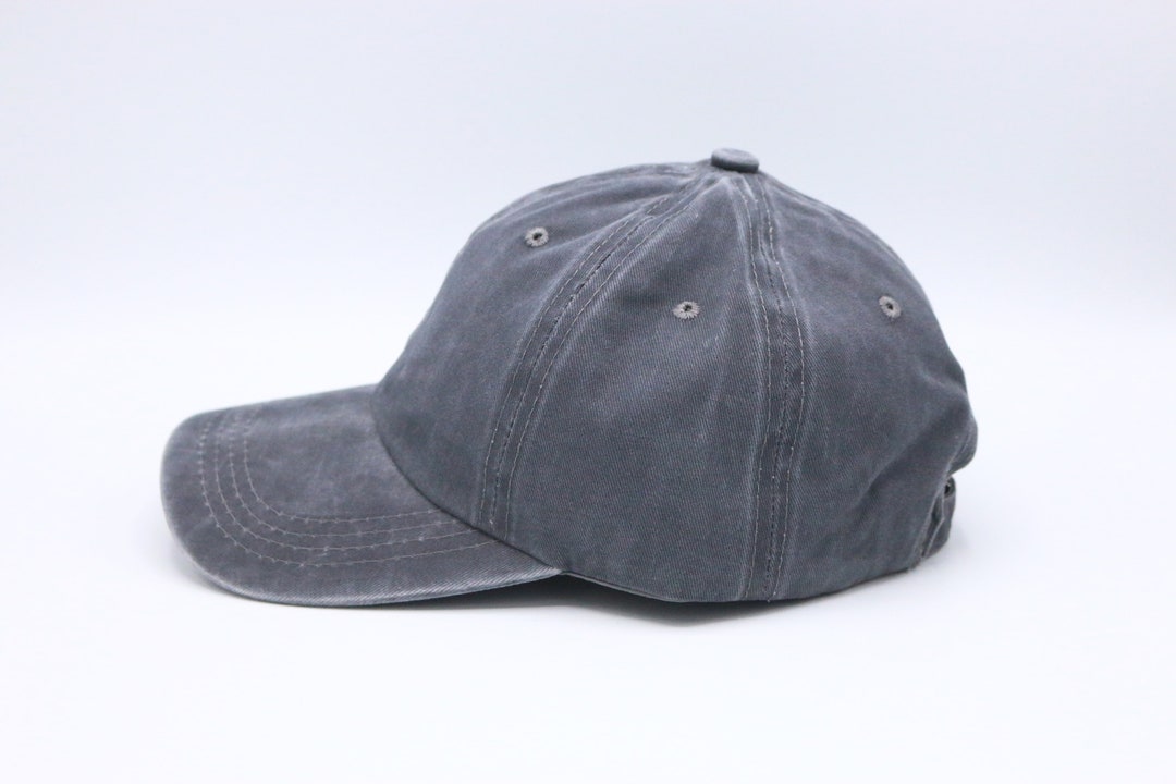 Gray Cotton Baseball Cap, Baseball Hat, Pigment Dyed Cap, Men Summer ...