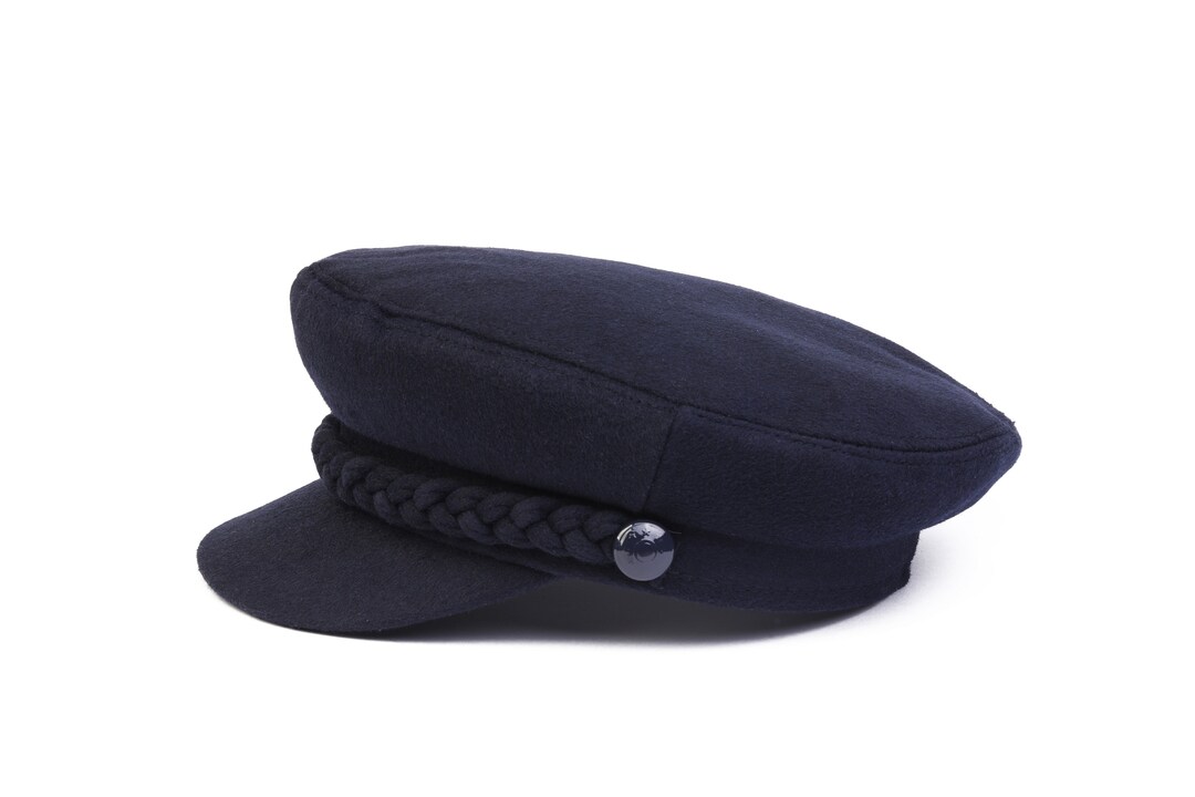 Dark Blue Women Wool Fiddler Hat, Women Newsboy Cap, Military Cabbie ...