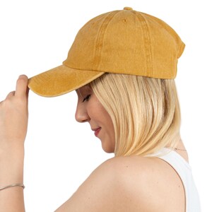 Yellow Cotton Baseball Cap, Baseball Hat, Pigment Dyed Cap, Men Summer ...