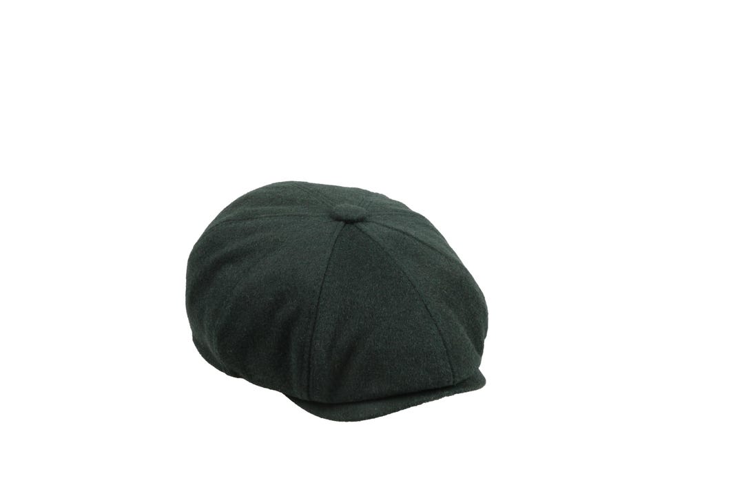 Dark Green Wool 8 Panels Newsboy Cap, Peaky Blinders Hat, Man Baker Boy ...