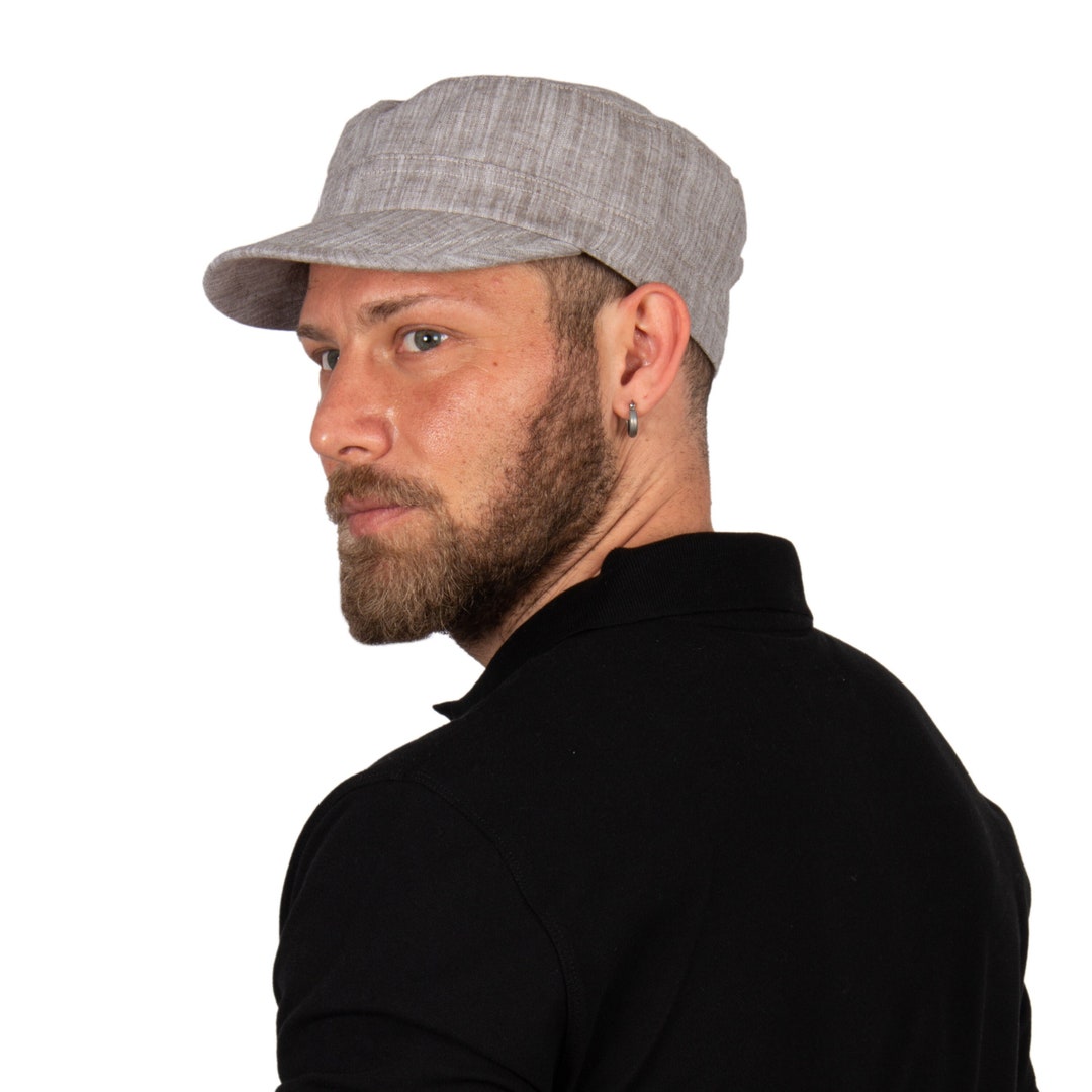 Brown Summer Cotton Military Cap, Light Army Style Hat, Hatsquare ...