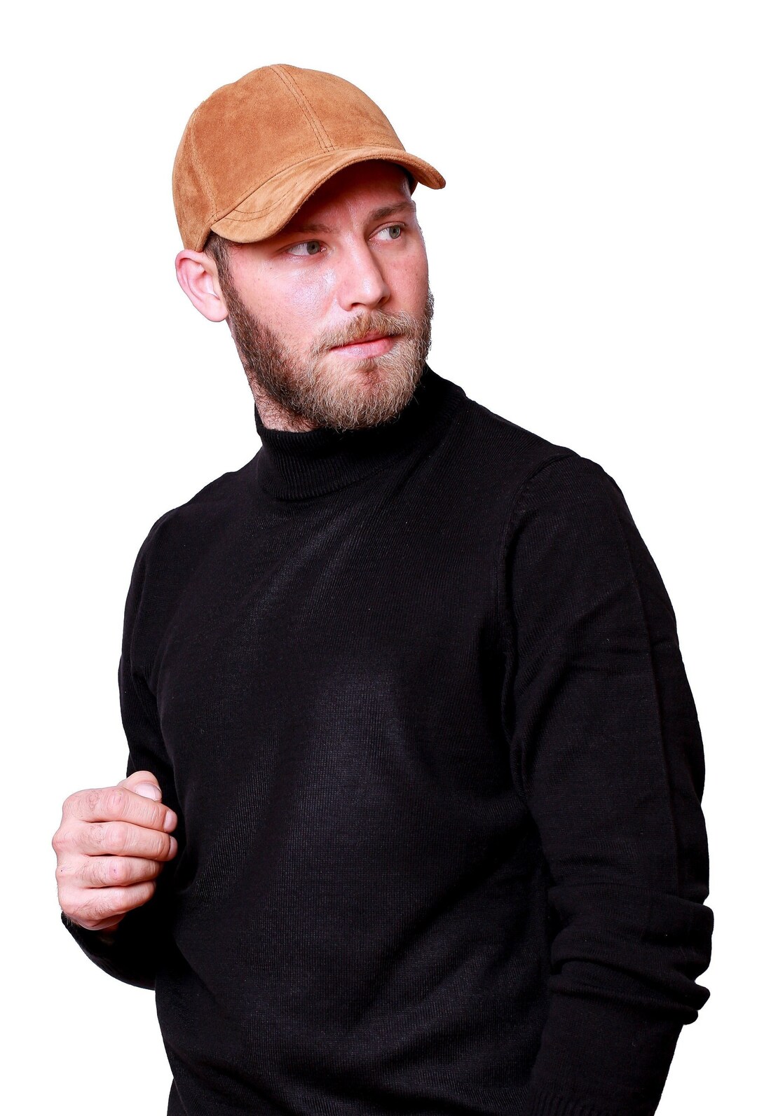 Tan Suede Leather Baseball Cap Hatsquare Leather Hat - Etsy