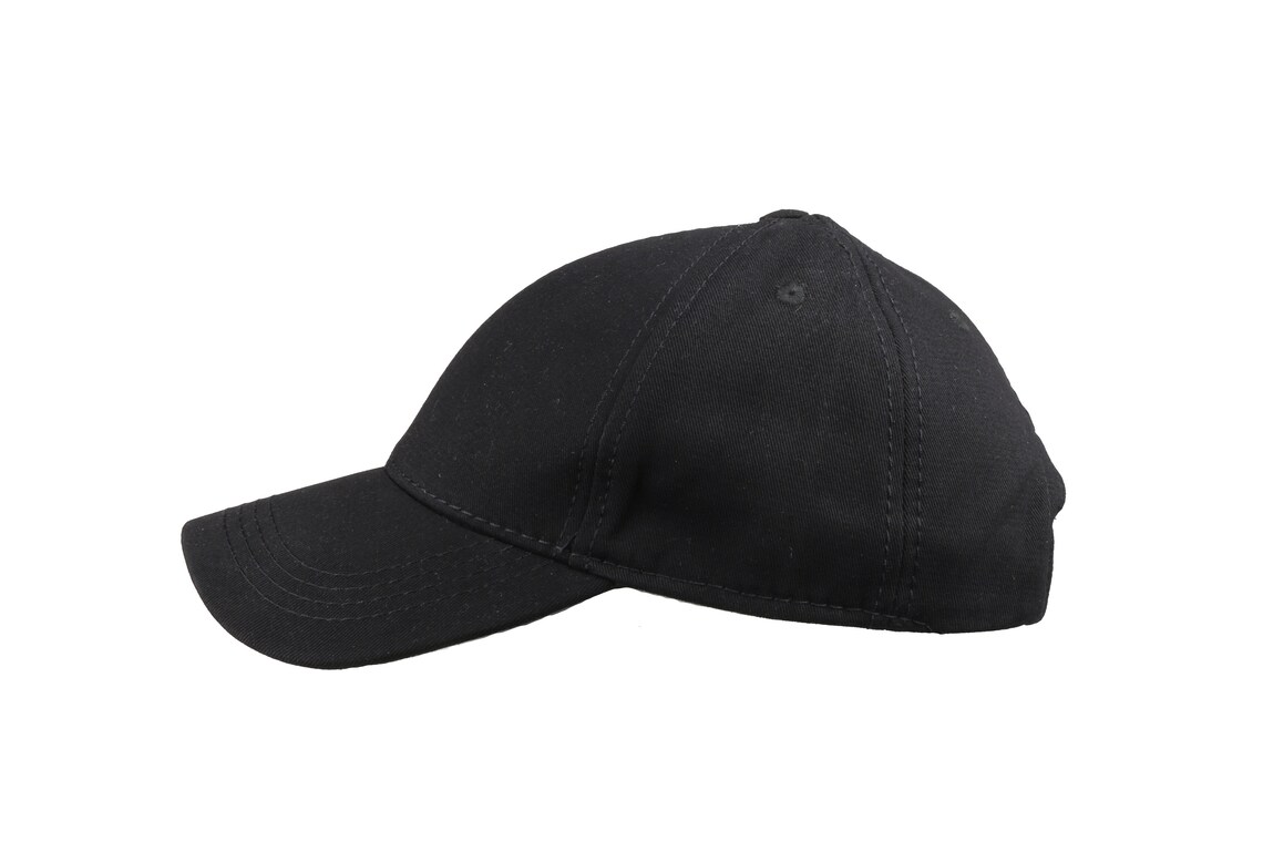 Black Cotton Fabric Classic Baseball Cap, Hatsquare 6 Panel Baseball ...