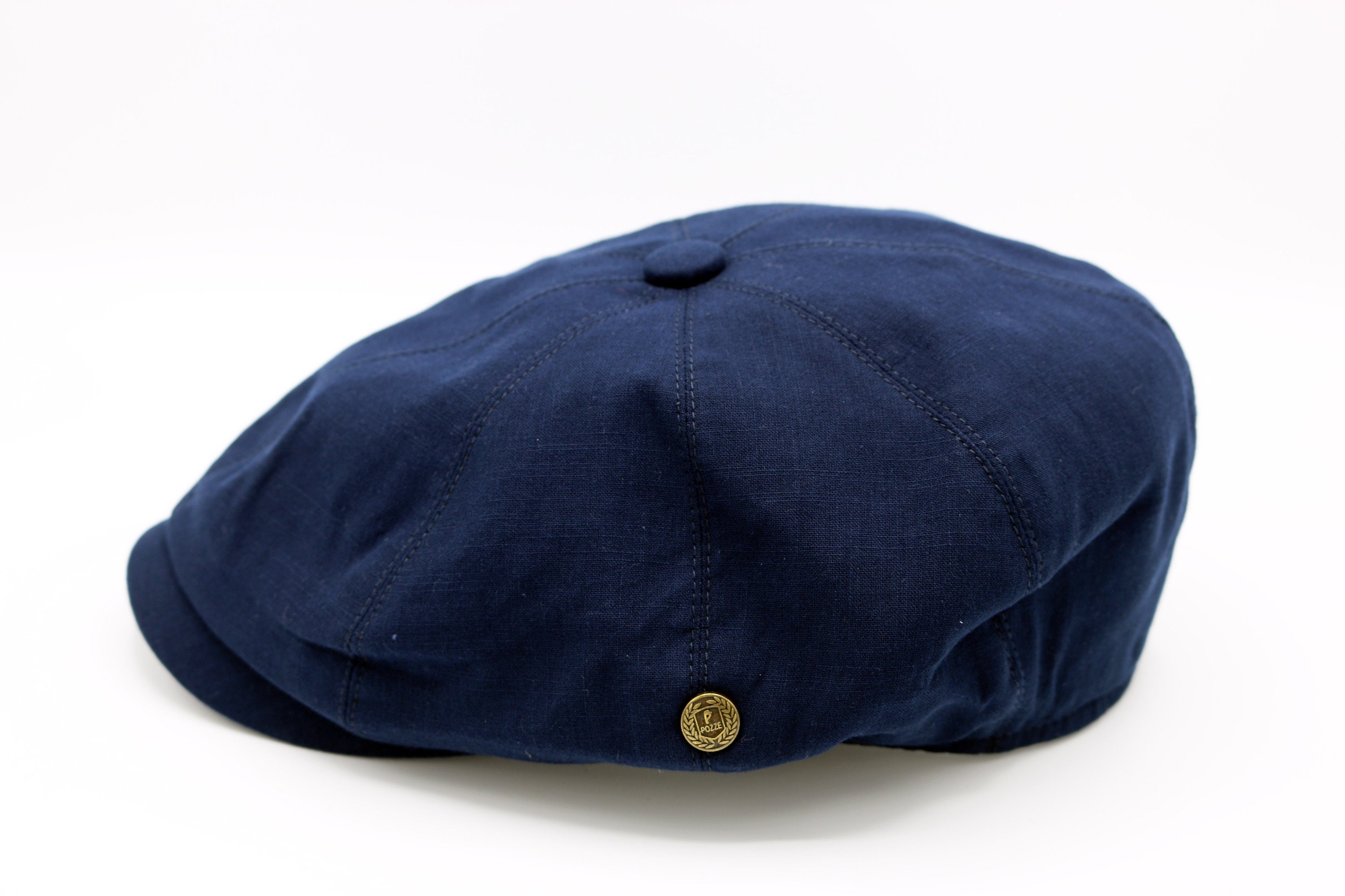 Dark Blue Summer Linen 8 Panels Cap Peaky Blinders Hat Baker | Etsy