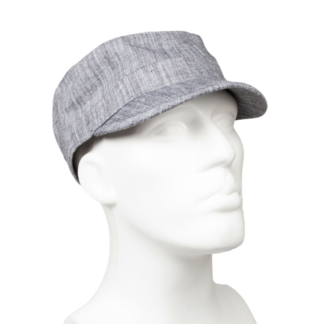 Gray Summer Cotton Military Cap, Light Army Style Hat, Hatsquare Castro ...