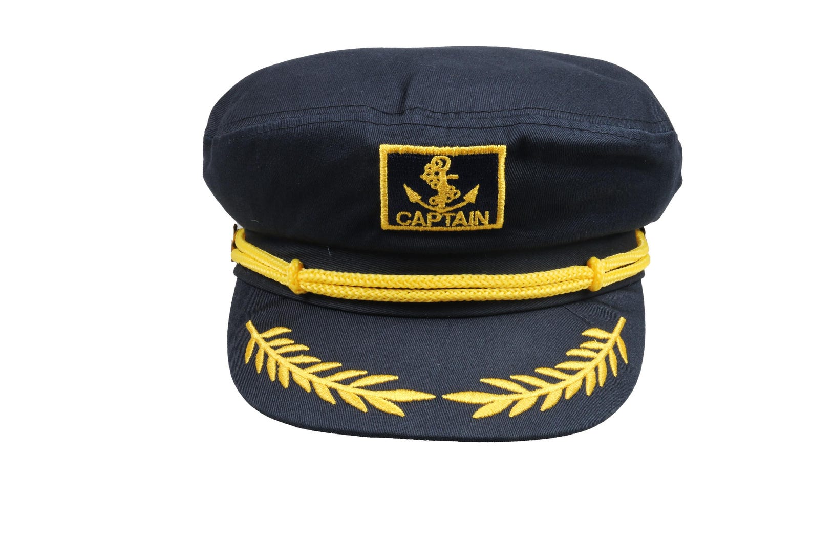 Navy Skipper Sailor Captain Hat, Unisex Anchor Embroidered Boating Cap ...