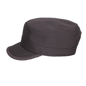 Dark Gray Water Resistant Military Cap, Vegan Army Style Hat, Hatsquare ...