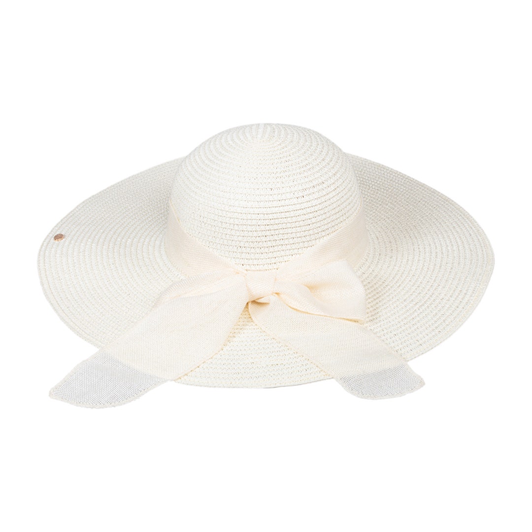Ivory Romantic Vintage Style Wide Brim Straw Hat, Holiday Hat, Women ...