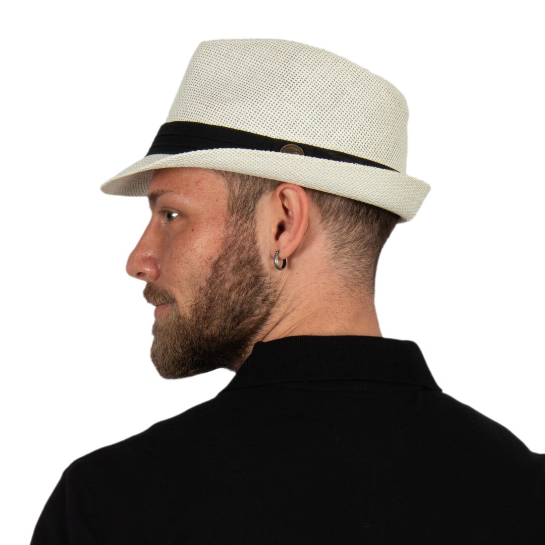 Light Beige Fedora Straw Hat, Hatsquare Straw Fedora Hat, Beach Hat ...